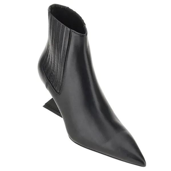 Attico Cheope Leather Ankle Boots - Black