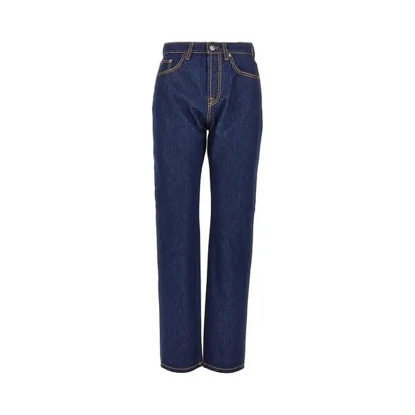 Versace Cotton Denim Jeans With Medusa Detail - Blue