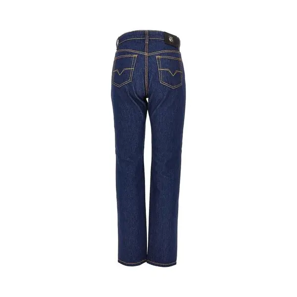 Versace Cotton Denim Jeans With Medusa Detail - Blue