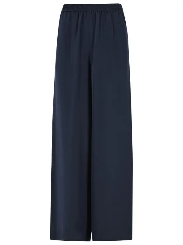 Max Mara Navy 'volonta' Heavy Silk Soft Pants - Blue