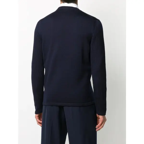 Prada Virgin Wool Crew Neck Jumper - Blue