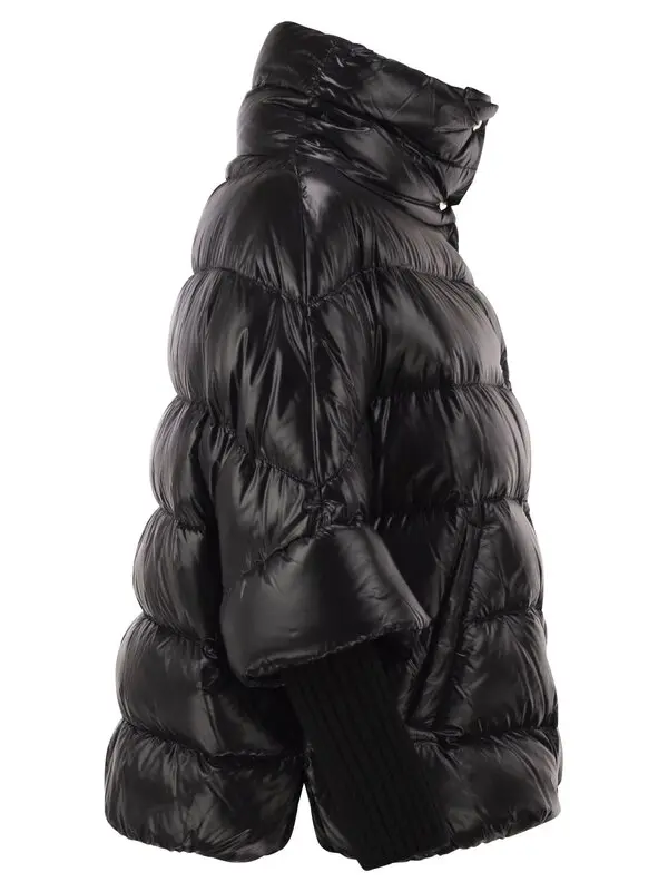 Herno Padded Jacket With High Collar And Knitted Cuffs