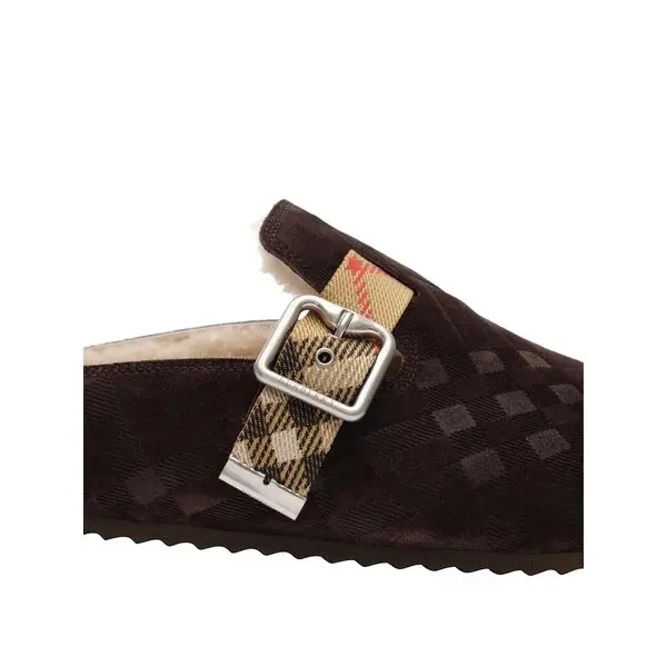 Burberry Urchin Shearling-lined Suede Clogs - Brown