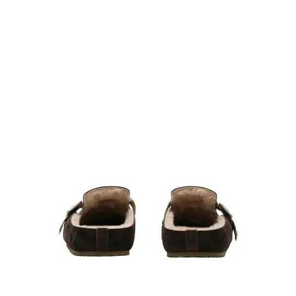 Burberry Urchin Shearling-lined Suede Clogs - Brown
