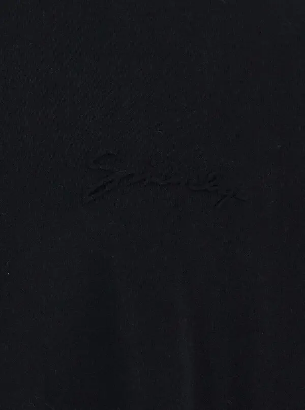 Givenchy Black Crewneck T-shirt With Logo Lettering Detail In Cotton - Multicolor