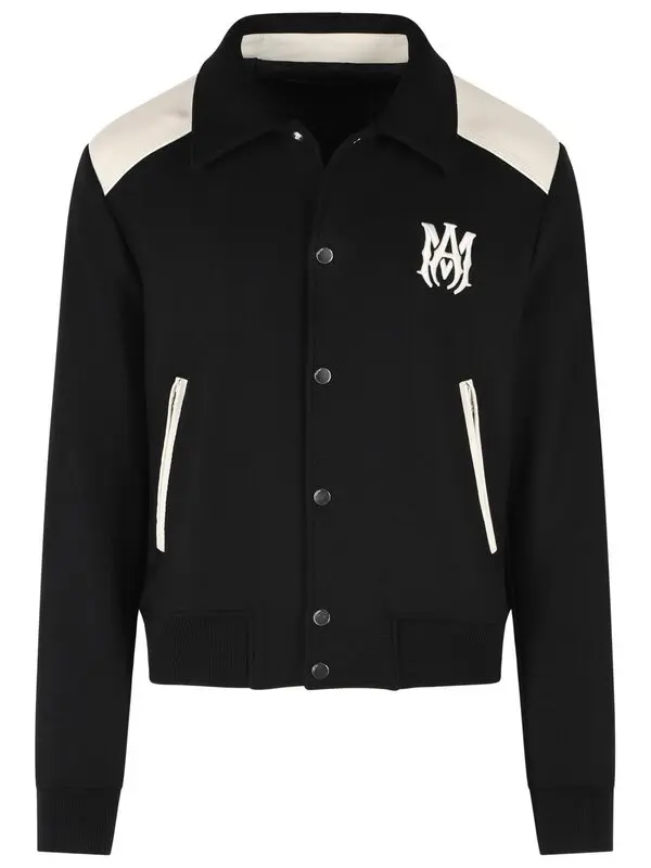 Amiri Virgin Wool Blend Varsity Jacket - Black