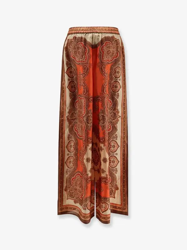 Zimmermann Mahon Silk Trousers With Paisley Print - Multicolor
