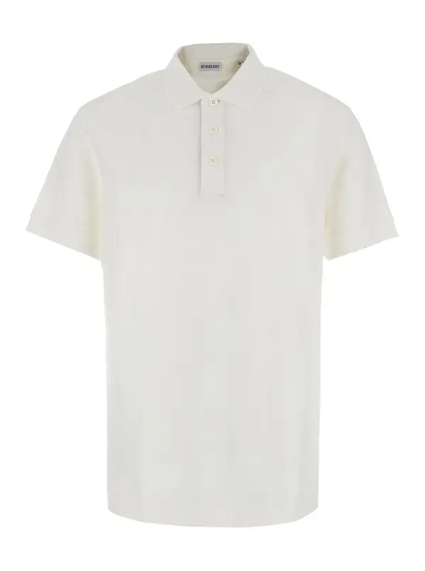 Burberry White T-shirt 'eddie Ekd' With Printed Logo On The Front For - Multicolor