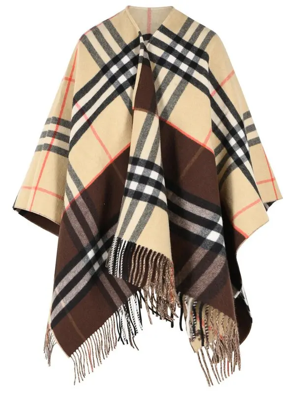 Burberry Check' Beige Cashmere Cape