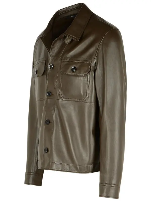 TOM FORD Tobacco Leather Jacket