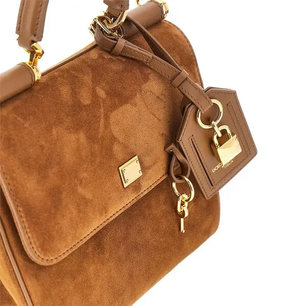 Dolce & Gabbana Suede Leather 'my Sicily' Bag - Brown