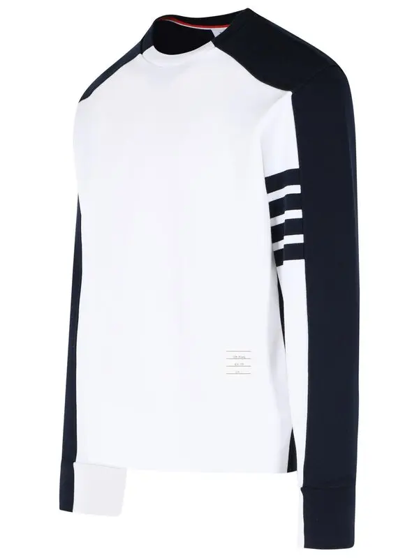 Thom Browne Colorblock 4 Bar' And Blue Cotton Sweatshirt