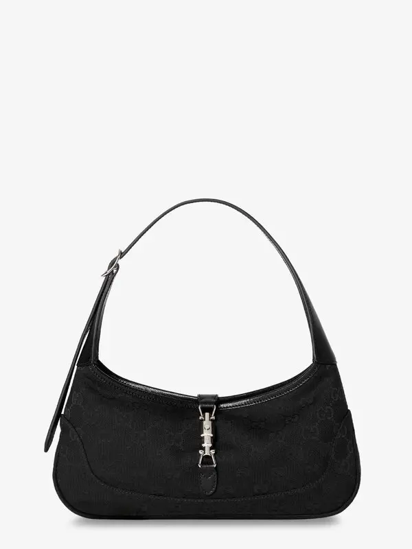Gucci Jackie Slim Gg Canvas Shoulder Bag - Black