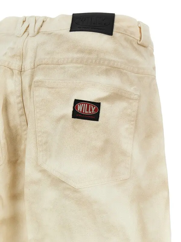 WILLY CHAVARRIA Bad Boy' Denim Jeans - Cream