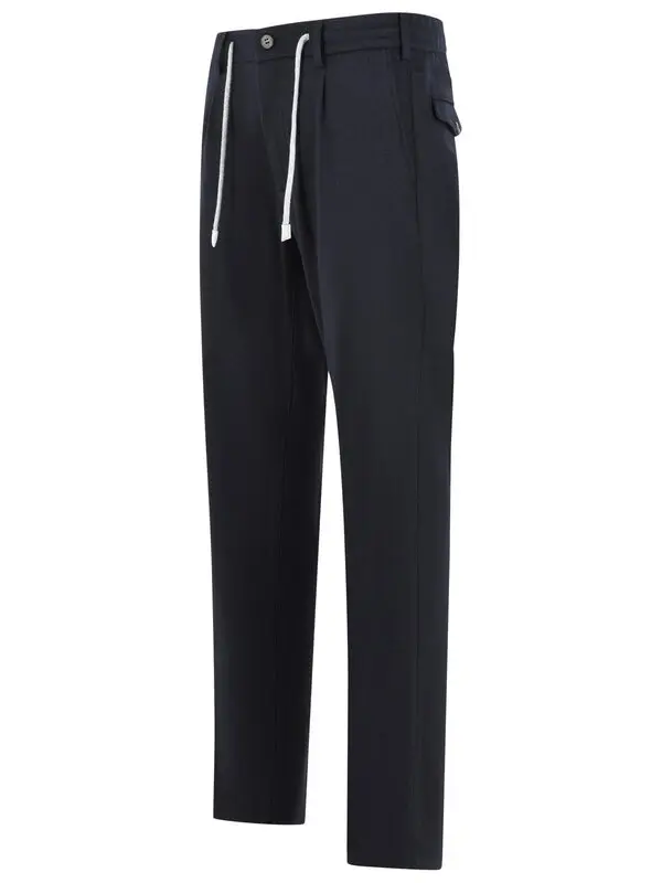 Eleventy Wool Blend Trousers - Blue