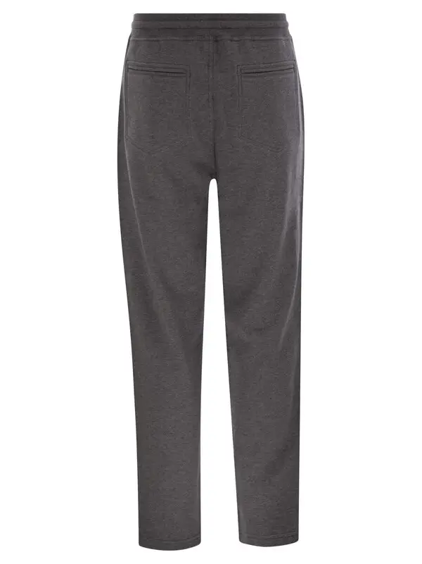 Brunello Cucinelli Techno Cotton Fleece Trousers - Multicolor