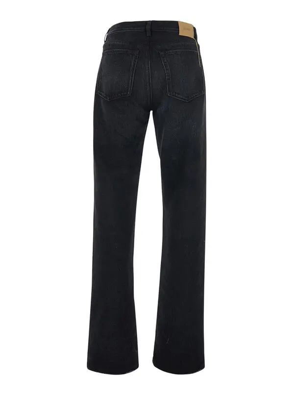 Fendi Black Slim Jeans With Logo Patch On The Back In Denim For
