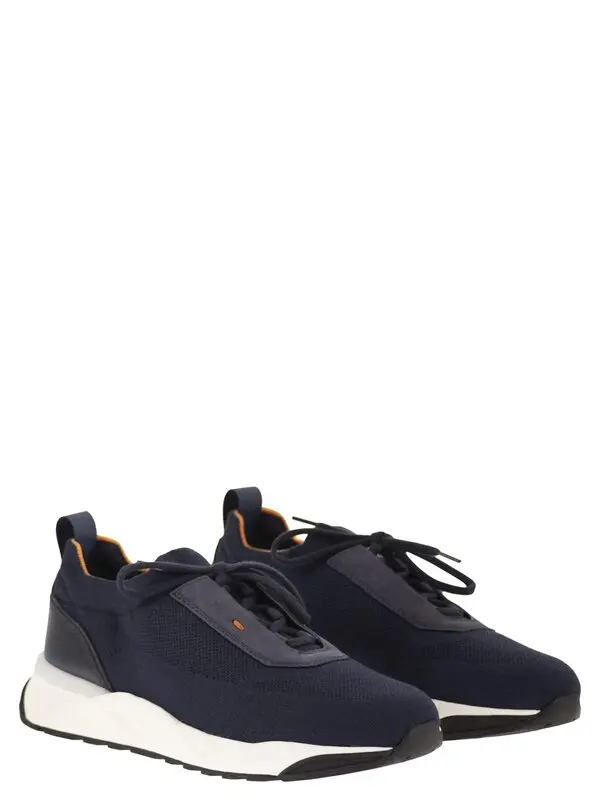 Santoni Textile And Leather Trainers - Multicolor