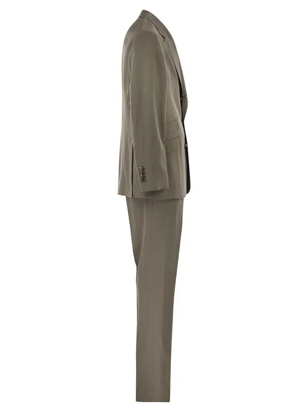 Brunello Cucinelli Silk And Linen Tailored Suit With Single-breasted Jacket
