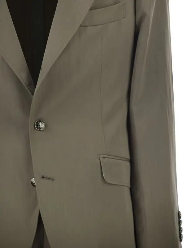 Brunello Cucinelli Silk And Linen Tailored Suit With Single-breasted Jacket