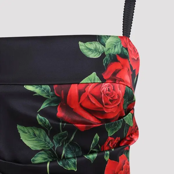 Dolce & Gabbana Rose Rosse Mini Dress - Black