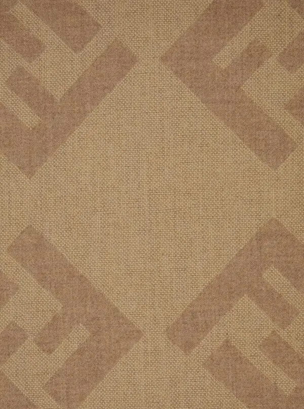 Fendi Beige Scarf With Fringed Hem And All-over Ff Motif In Wool For - Cream