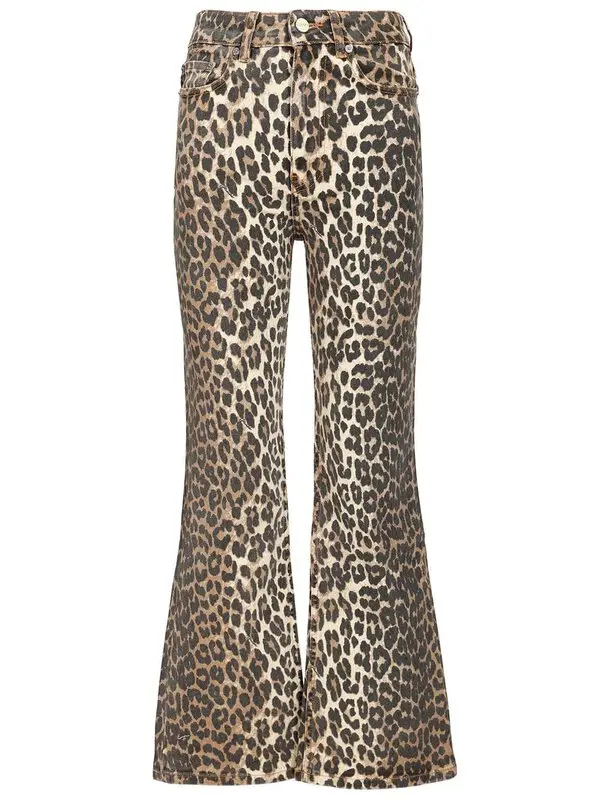 GANNI Cropped Flared Jeans - Multicolor