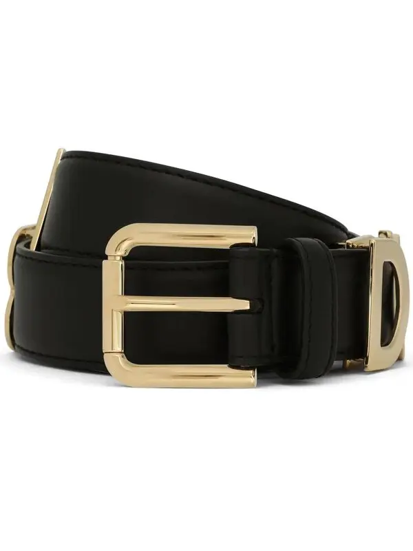 Dolce & Gabbana Logo Plaque Belt - Black