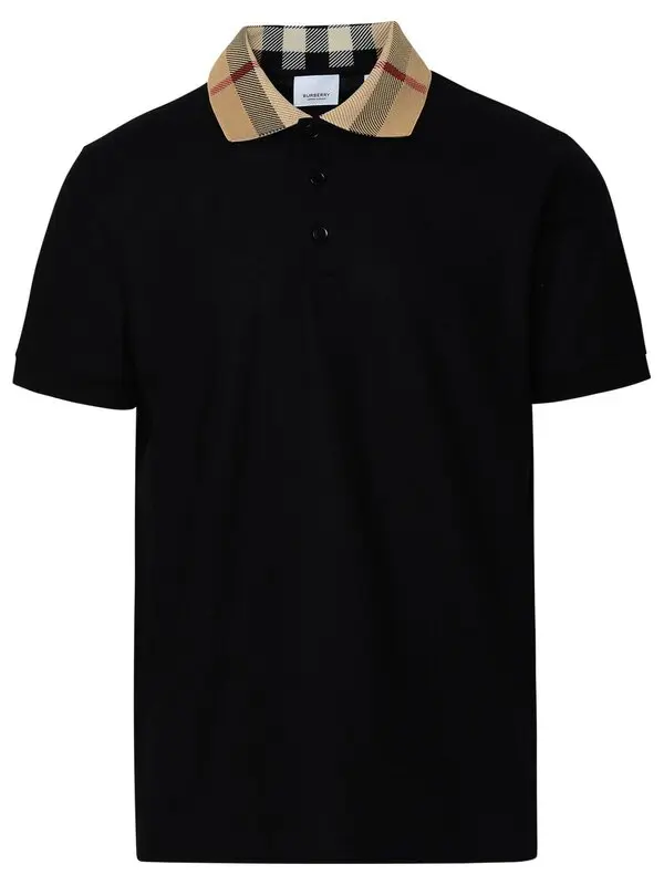 Burberry Cody Polo Shirt In Cotton - Black