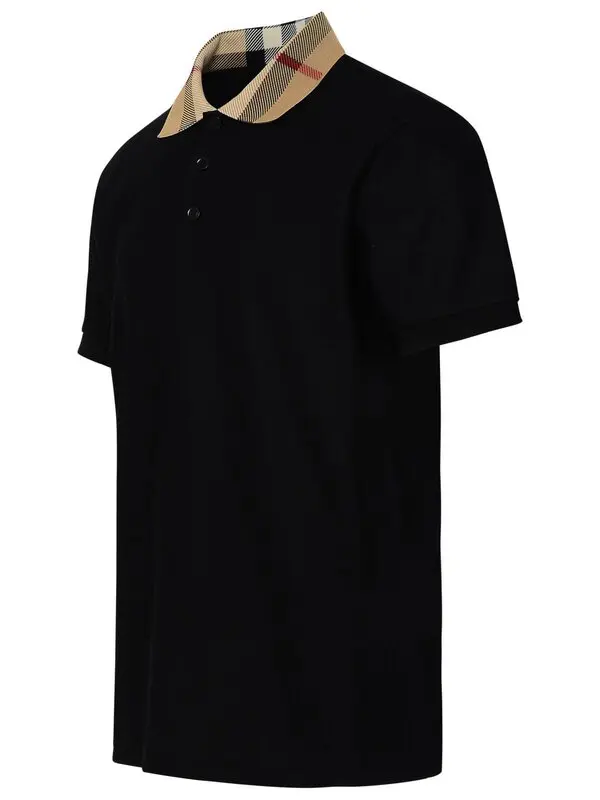 Burberry Cody Polo Shirt In Cotton - Black