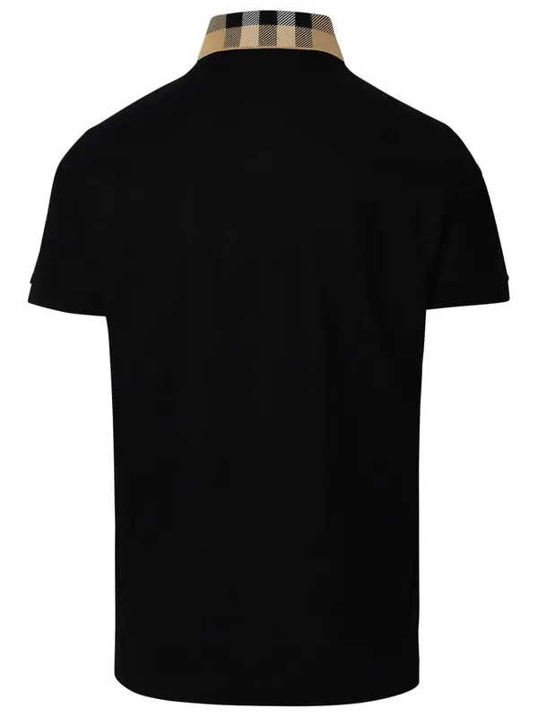 Burberry Cody Polo Shirt In Cotton - Black