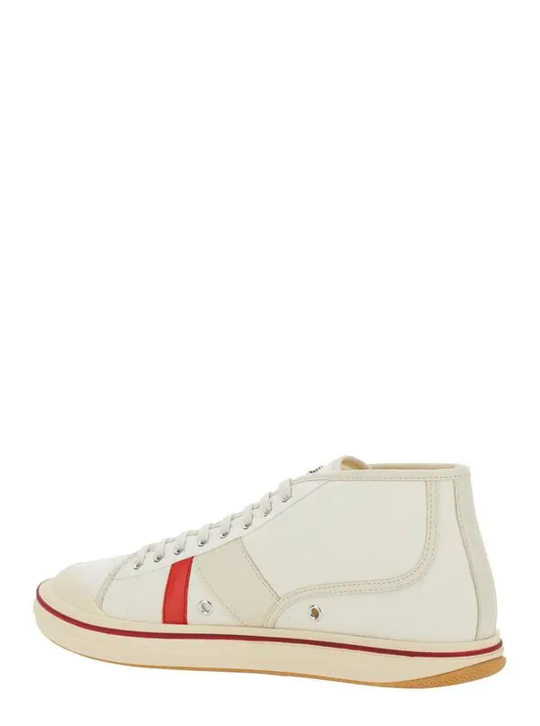 Bottega Veneta Eliot' Sneakers With Logo Label On The Side And Leather Inserts In Cotton And Leather Blend - White
