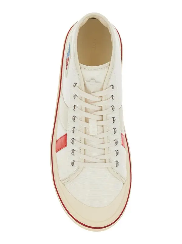 Bottega Veneta Eliot' Sneakers With Logo Label On The Side And Leather Inserts In Cotton And Leather Blend - White