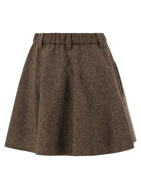 Brunello Cucinelli Flared Virgin Wool Blend Skirt