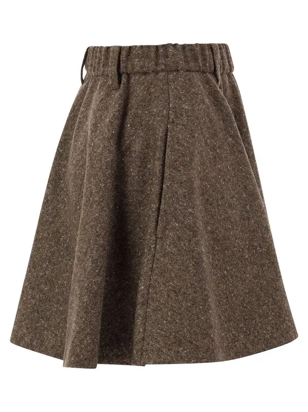 Brunello Cucinelli Flared Virgin Wool Blend Skirt