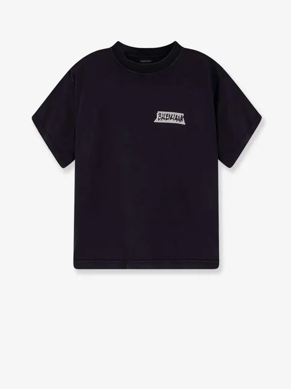 Balenciaga Used Effect Cotton T-shirt - Multicolor