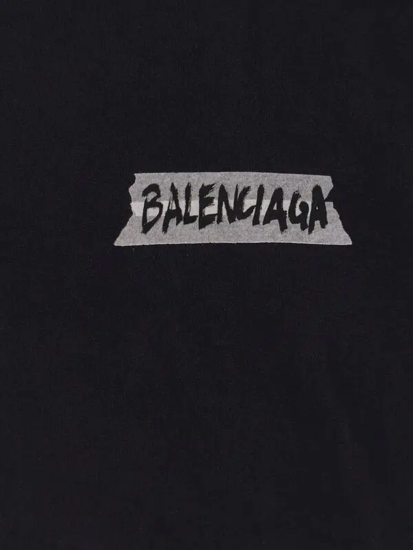 Balenciaga Used Effect Cotton T-shirt - Multicolor