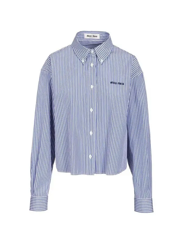 Miu Miu Poplin Shirt With Logo