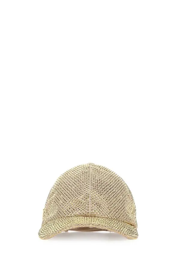 Prada Embellished Duchesse Baseball Cap - Gold