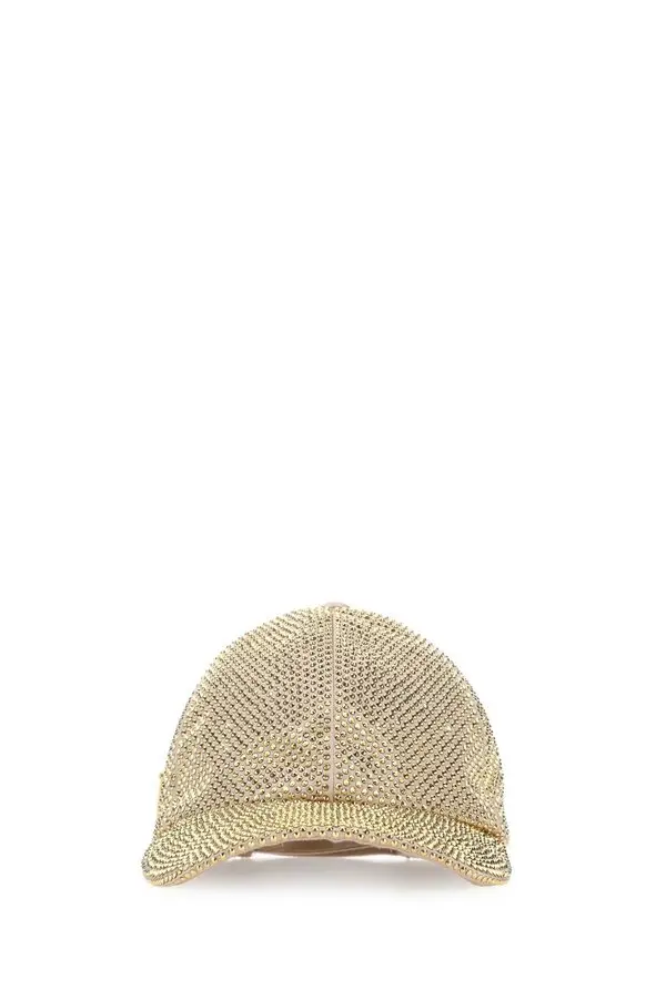 Prada Embellished Duchesse Baseball Cap - Gold