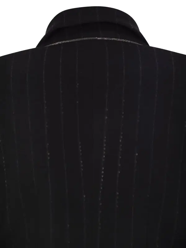 Brunello Cucinelli Double-breasted Pinstripe Blazer With Sequins
