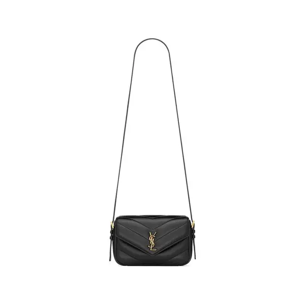 Saint Laurent Chevron Quilted Leather Tote - Black
