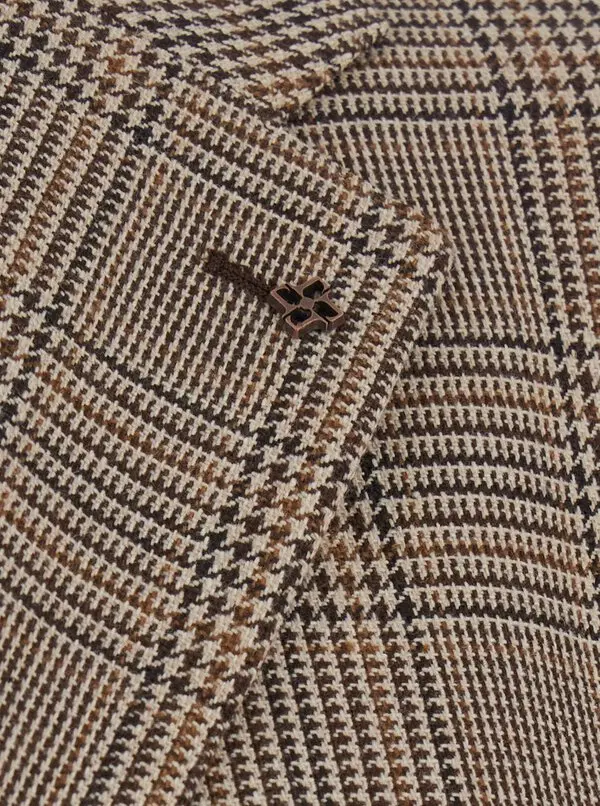 Tagliatore New York Wool Houndstooth Single-breasted Jacket - Multicolor