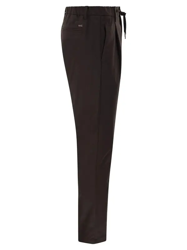 Herno Technical Fabric Drawstring Trousers - Brown