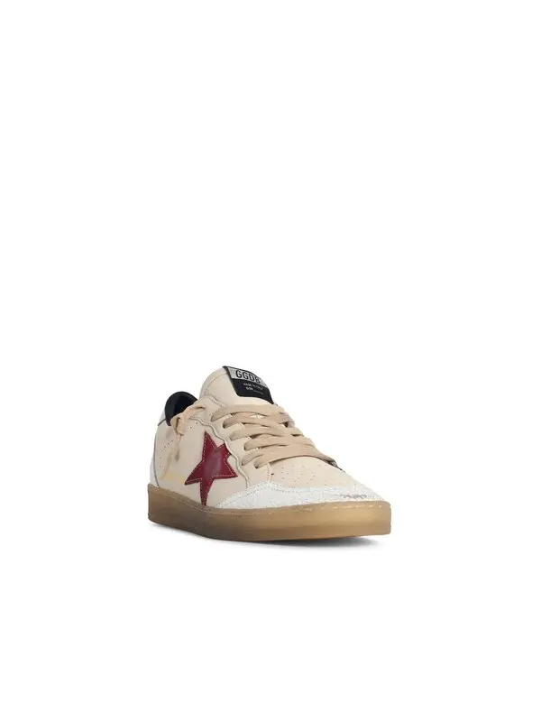 GOLDEN GOOSE Ball Star' Beige Leather Sneakers