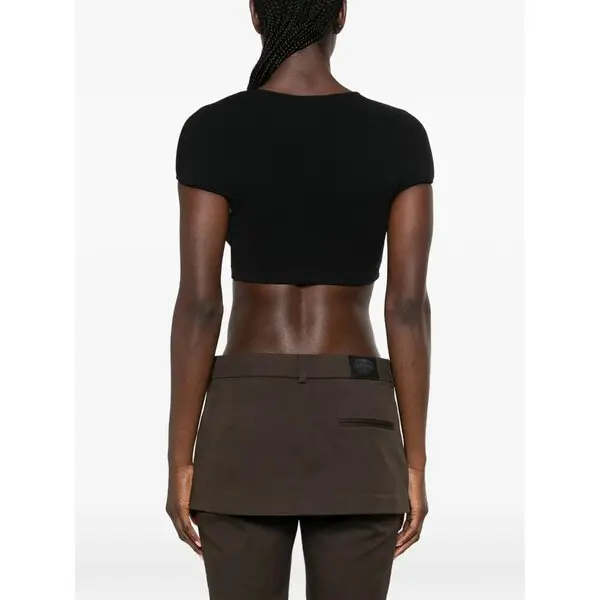 Cult Gaia Cut-out Cropped Cap Sleeve Top