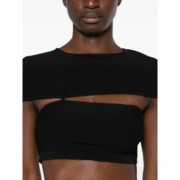 Cult Gaia Cut-out Cropped Cap Sleeve Top