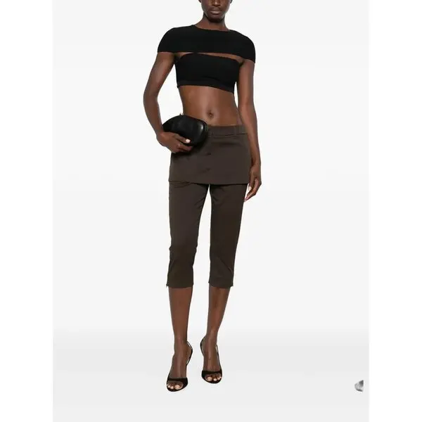 Cult Gaia Cut-out Cropped Cap Sleeve Top