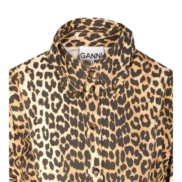 GANNI Leopard Shirt Dress