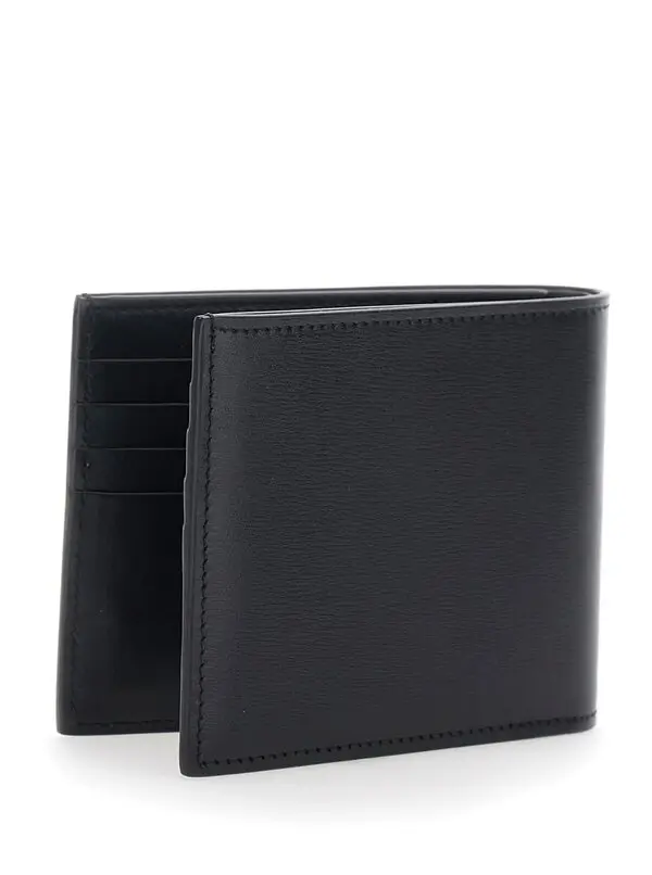 Fendi Black Wallet With Logo Plate On The Front In Leather For